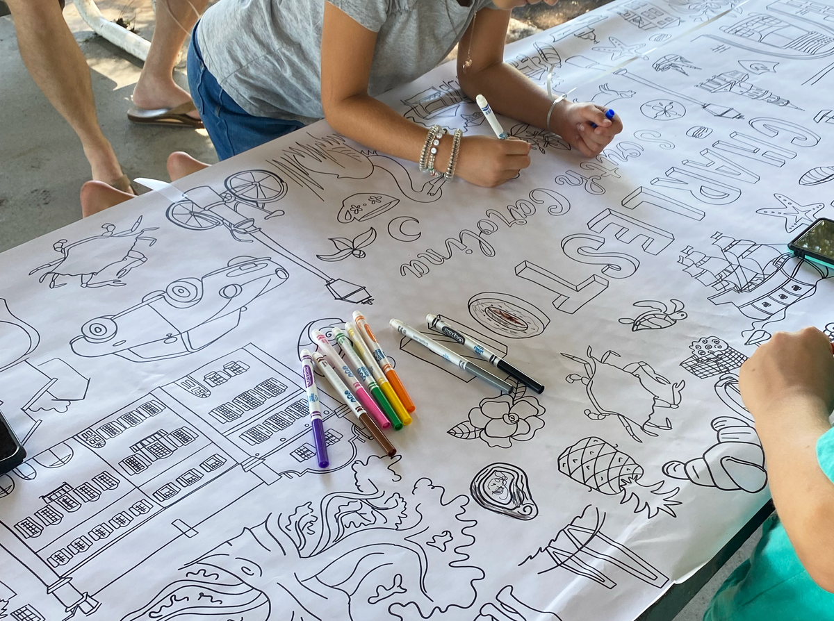 Charleston Themed Coloring Banner, Giant Coloring Page, Party Table Co ...